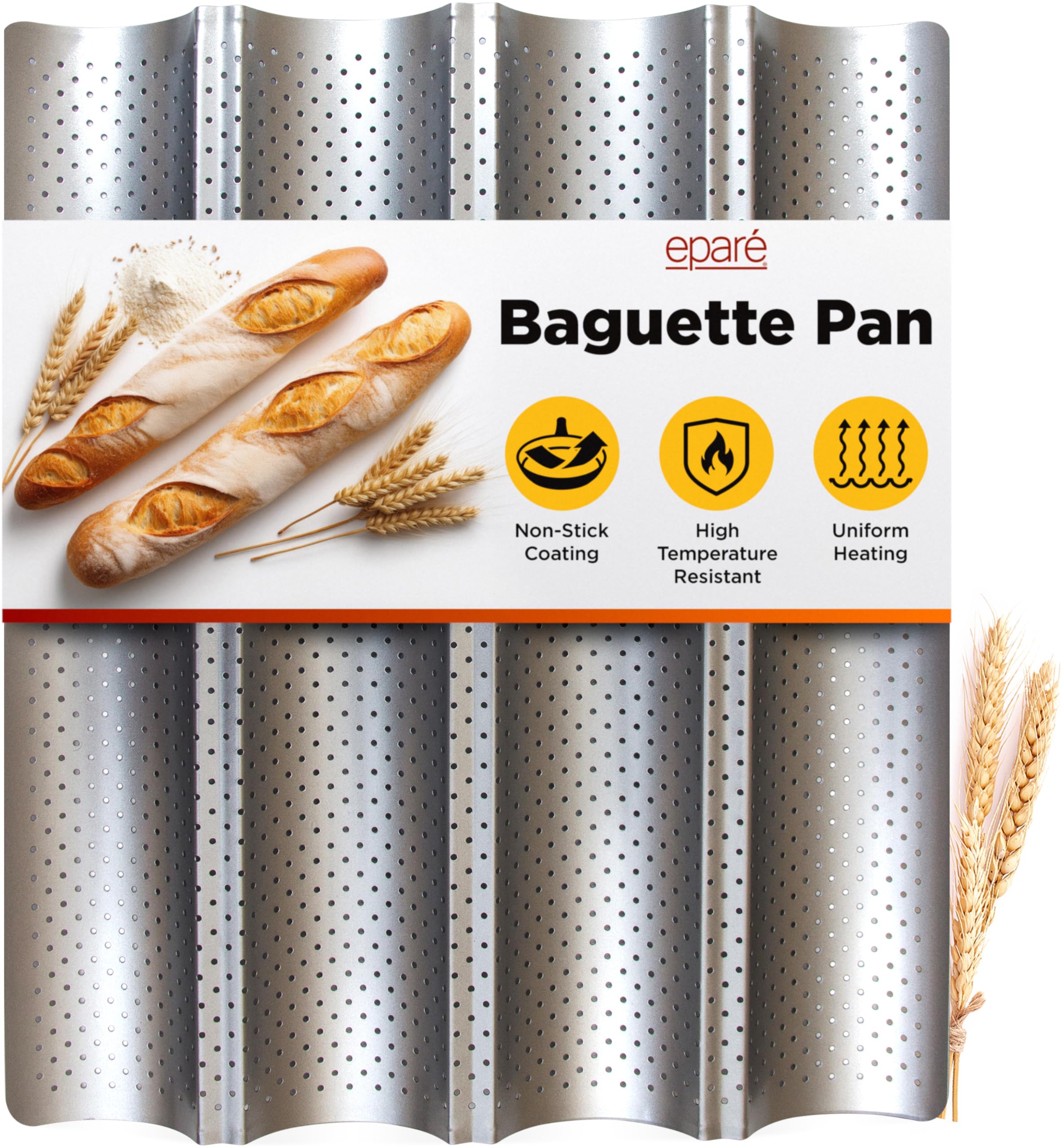 Eparé French Baguette Bread Pan for Baking - 15" x 13" Non Stick French ...