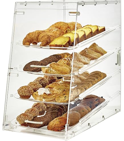 KFFKFF 2-Level Acrylic Bakery Showcase, Countertop Display With Back ...