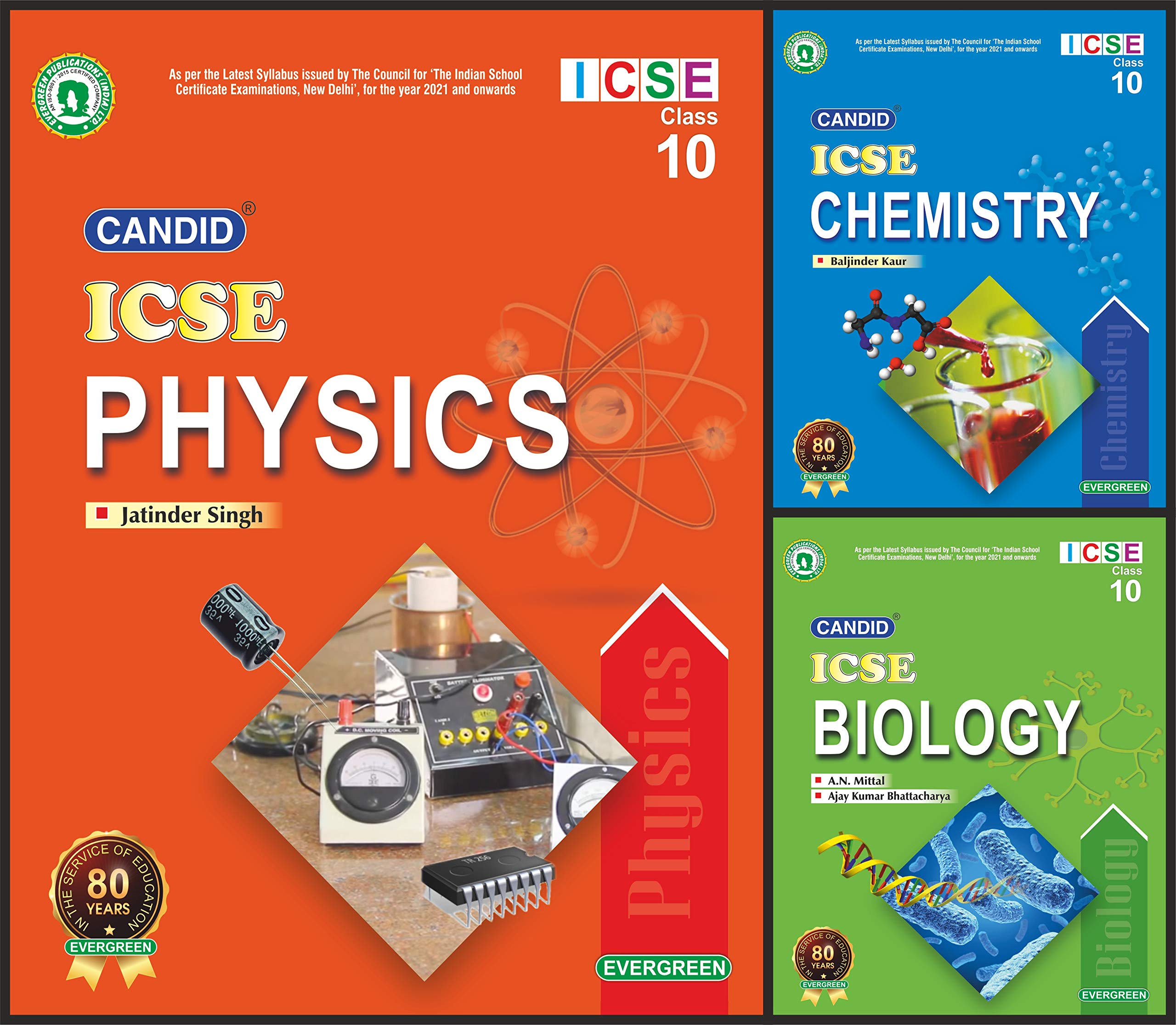 Evergreen ICSE Text Book In Physics Chemistry Biology CLASS 10 Set