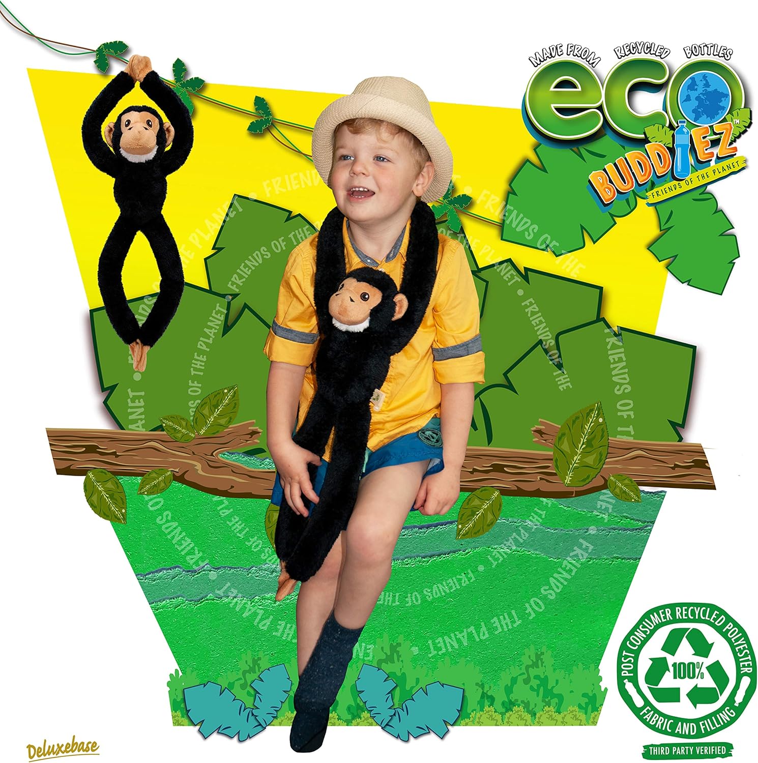 EcoBuddiez Tree Huggers, Orangutan Hanging Soft Toy (72cm) – Soft and ...