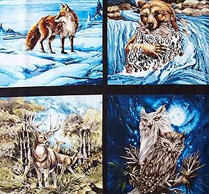 Amazon.com: Robert Kaufman North American Wildlife 24''Panel Fabric, Earth