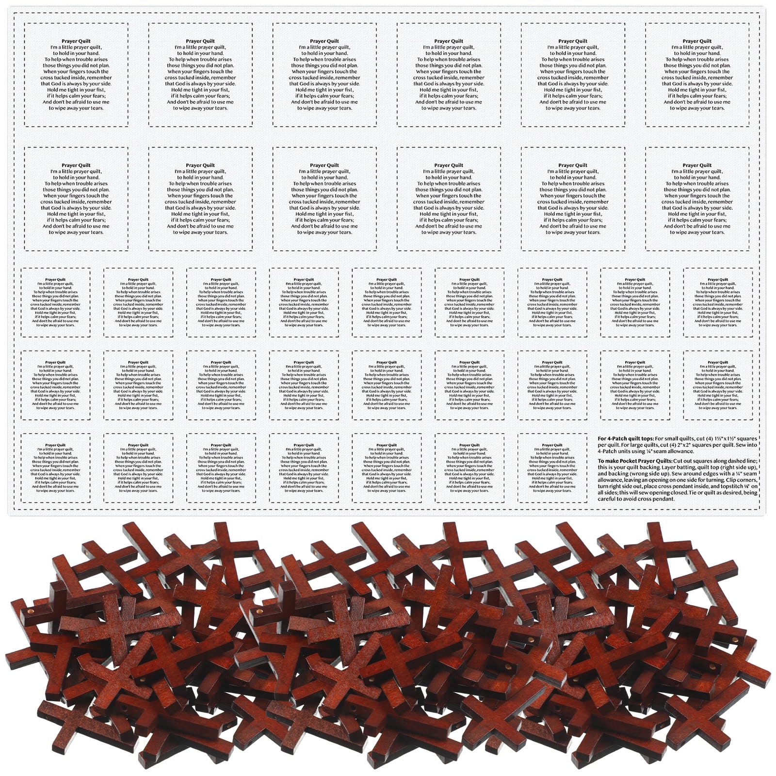 Pocket Prayer Quilt Panel Prayer Quilt Squares with Small Wooden ...