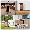 Mobile Podium Stand with Inclined Tabletop, Business Wooden Lecture ...