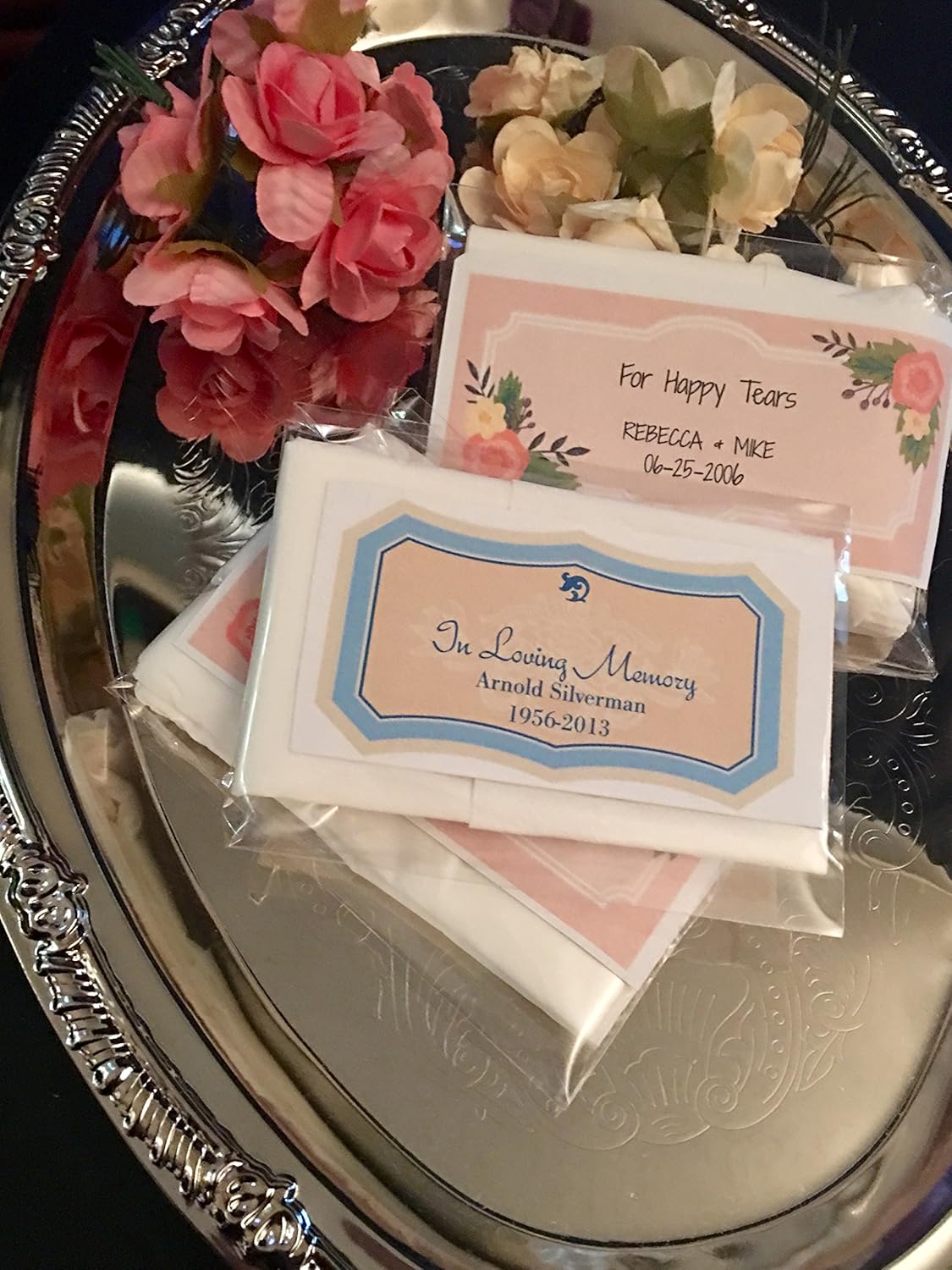 Amazon.com: Custom Tissue Packets by Wedding Tokens, Wedding favor ...