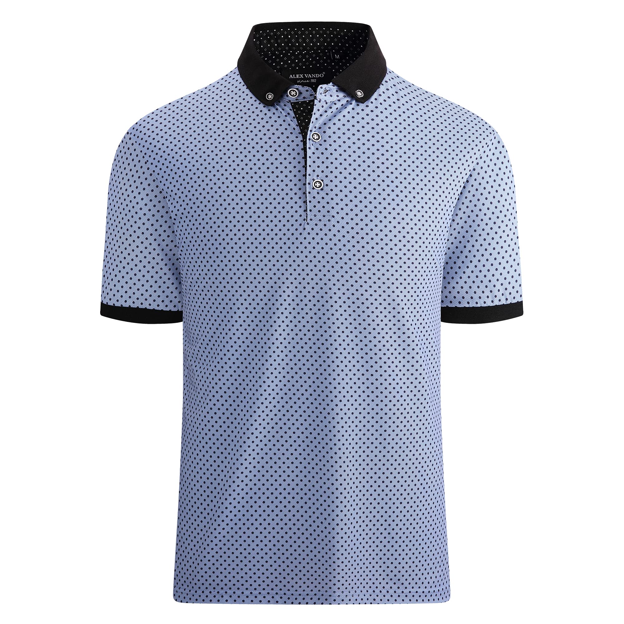 Alex Vando Mens Polo Shirts Short Sleeve Regular Fit Printed Golf Polo ...