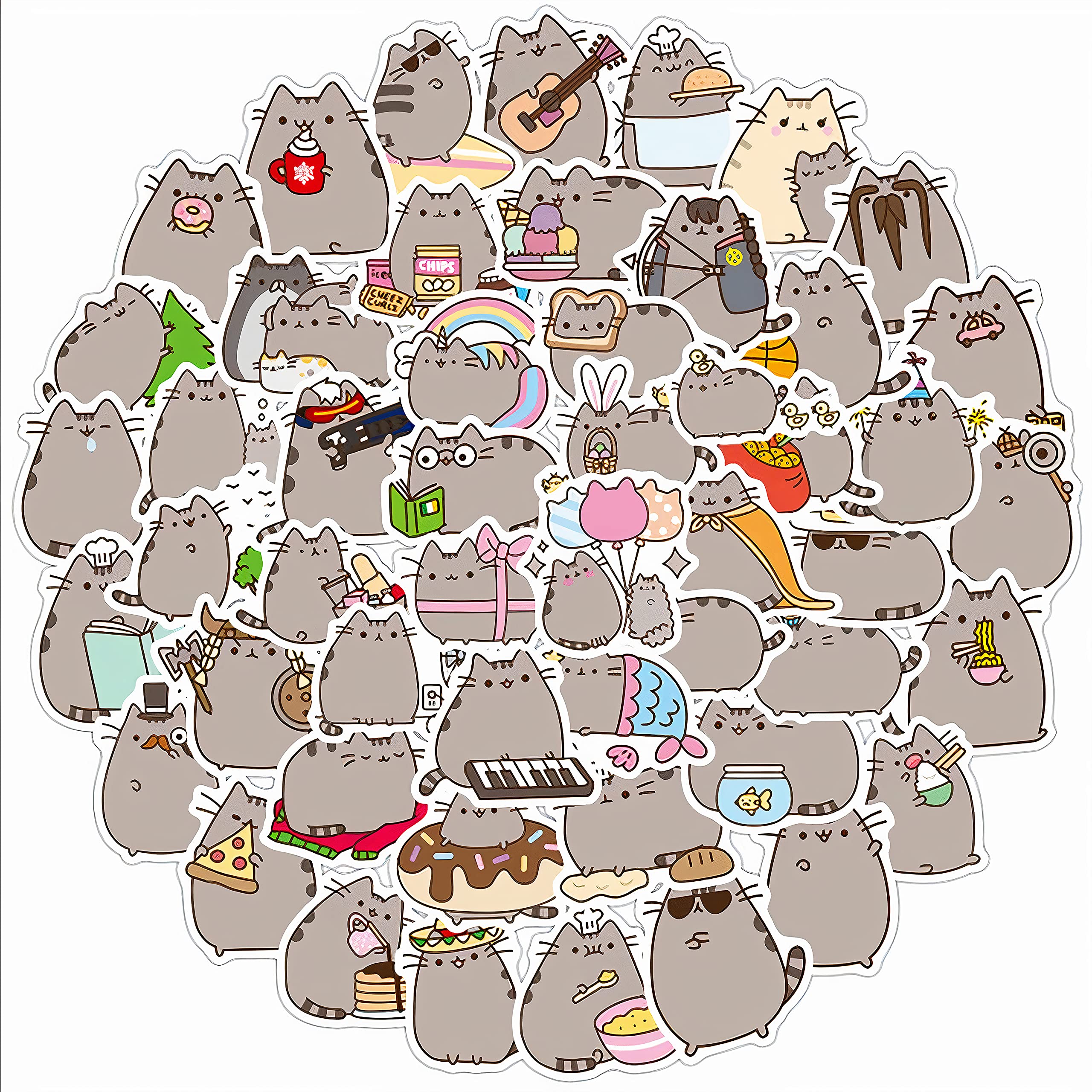 100 Pcs Pusheen Stickers Vsco The Cat Stickers For Teen | Desertcart INDIA