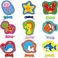 Amazon.com: 9 Pieces Kids Lacing Cards, Double Sided Sewing Cards in 9 ...