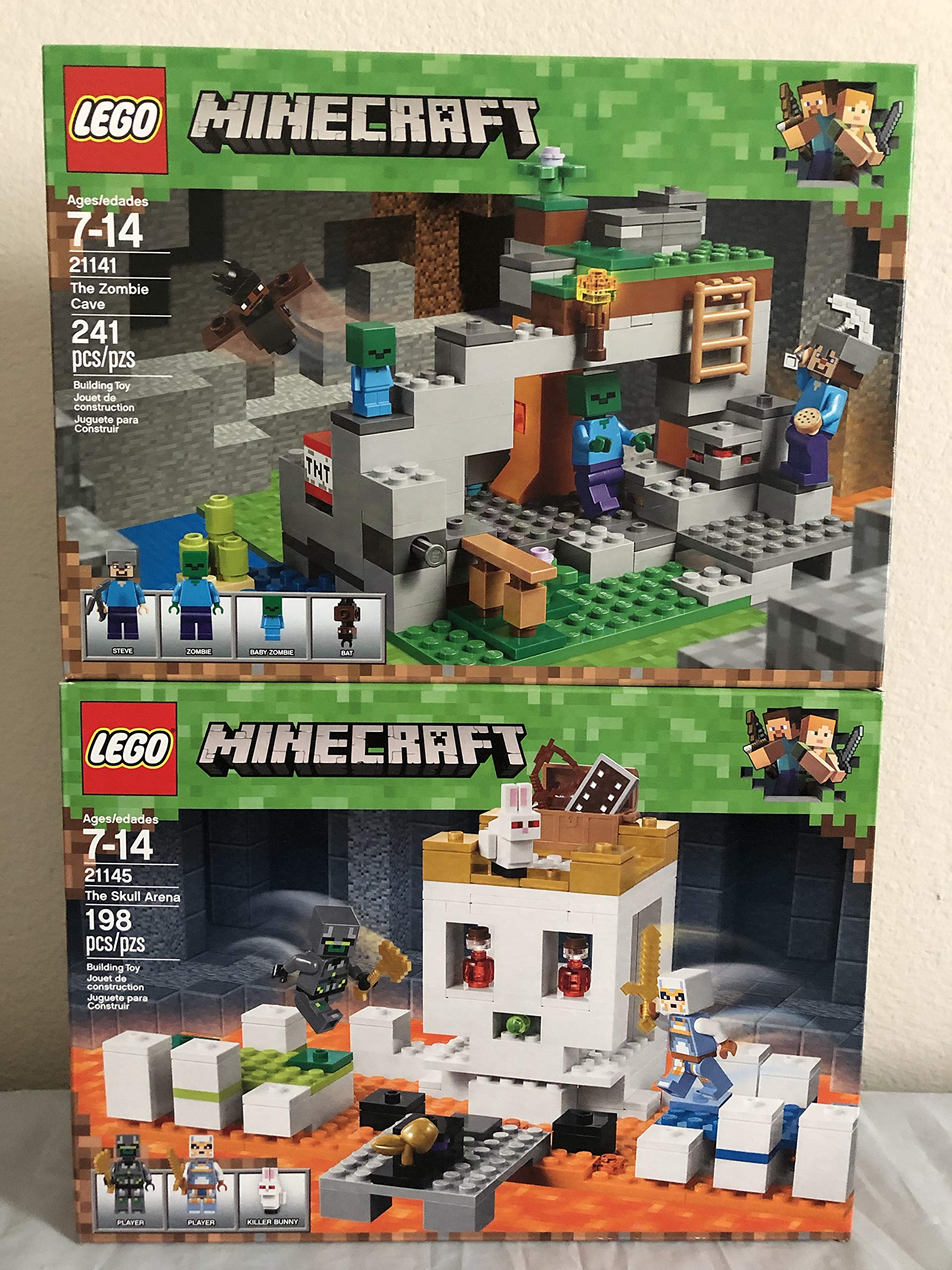 Buy LEGO Minecraft The Skull Arena & LEGO Minecraft The Zombie Cave ...