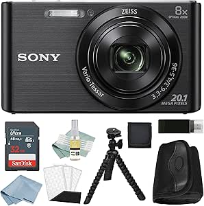 Amazon.com : Sony DSC-W830 Digital Camera Black Bundle (32GB) : Camera ...