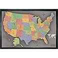 Amazon.com: Homemagnetics 33 x 22 Modern USA Magnetic Map: Posters & Prints