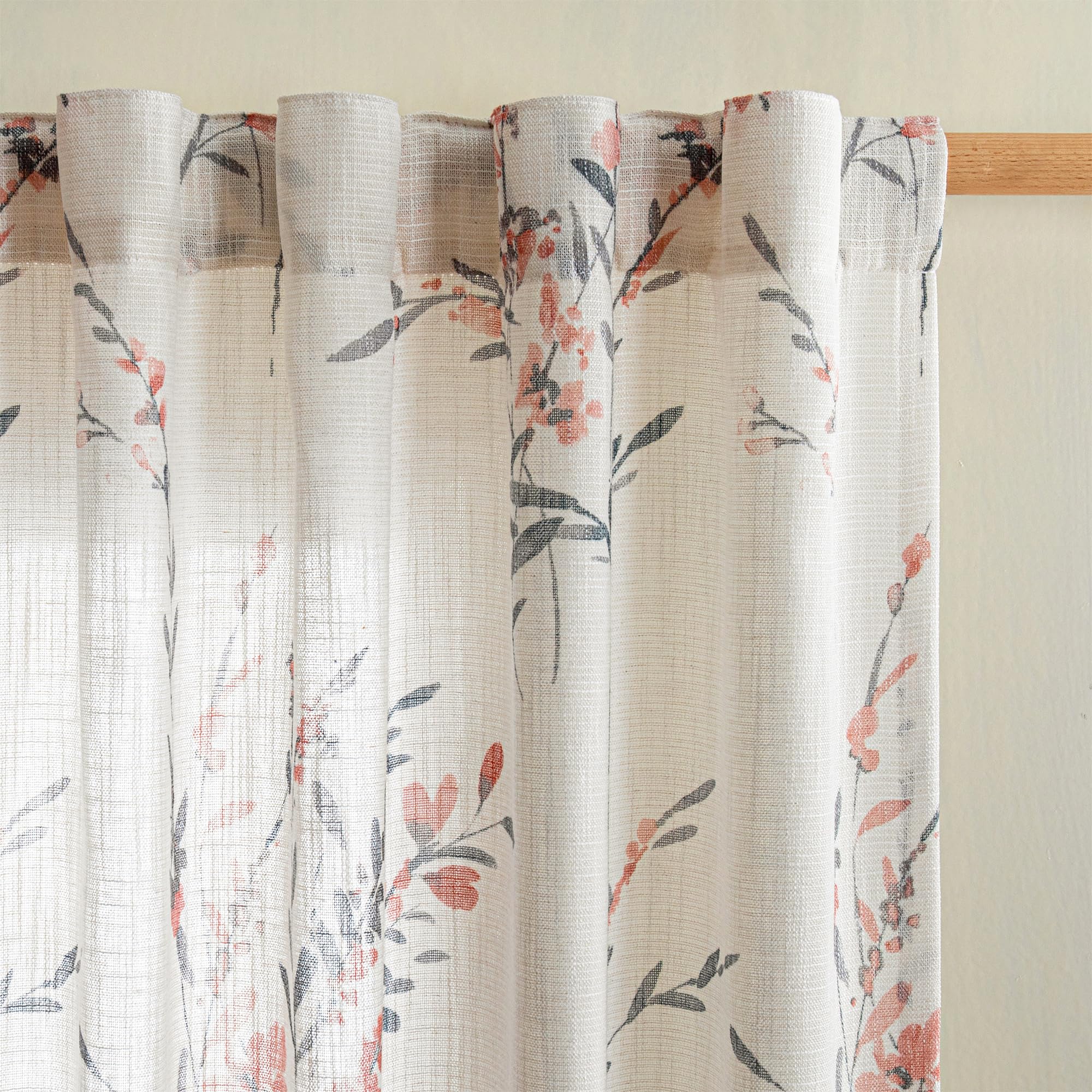 MYSKY HOME 108 Inches Long Ceiling Curtains Sheer Linen Blend Window ...