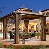 YITAHOME 12x16ft Hardtop Gazebo with Nettings and Curtains, Heavy Duty ...
