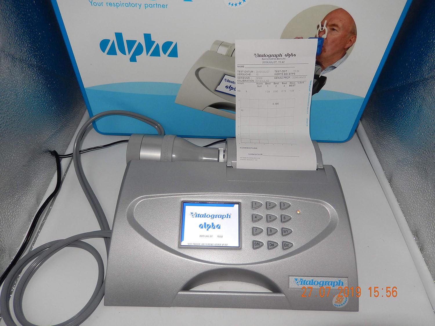 Vitalograph ALPHA Modell 6000 Spirometer Lungenfunktionsmeßgerät mit ...
