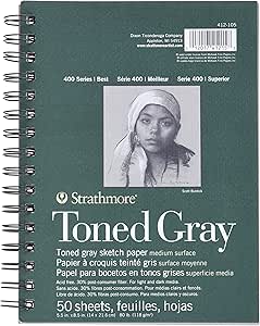 Amazon.com: Strathmore Gray Drawing 400 Series Toned Sketch Pad, 5.5"x8 ...