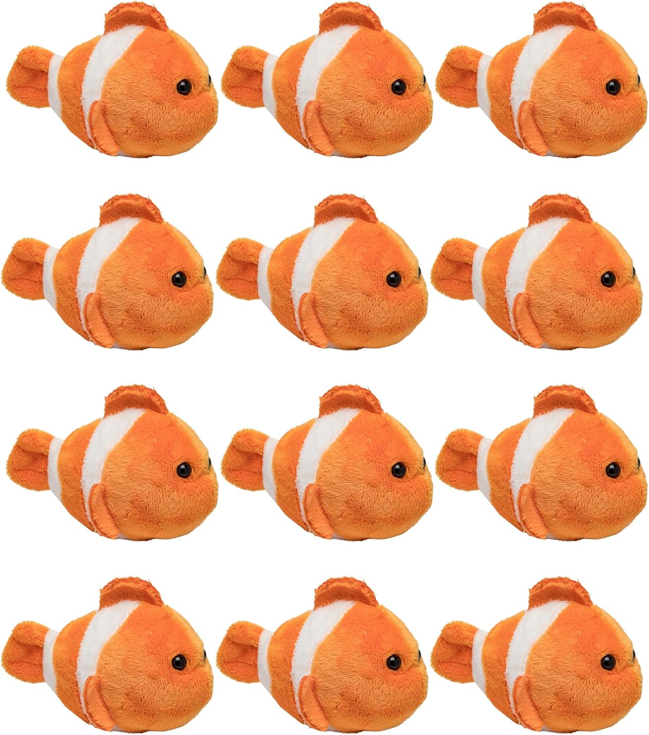 Amazon.com: Wildlife Tree 12 Pack Clownfish Mini 4 Inch Small Stuffed ...