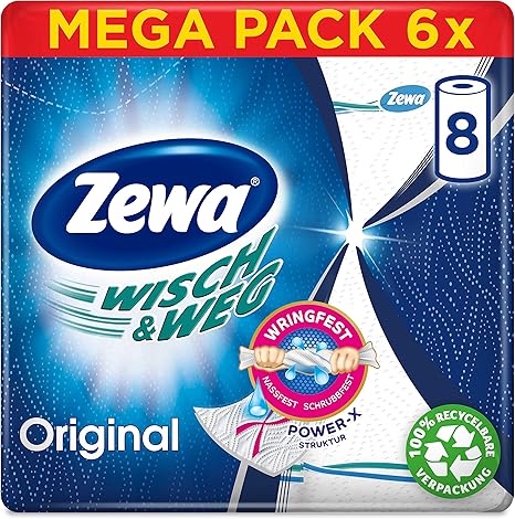 Zewa Wisch & Weg Original Power-X Textured Kitchen Roll Pack of 48 ...