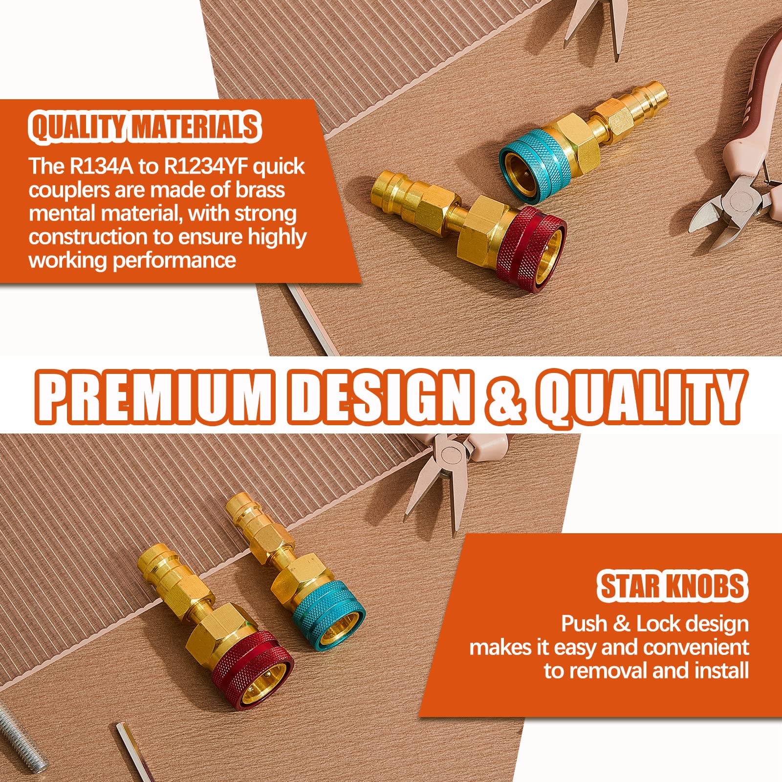 Mua Quick Couplers Kit, R1234YF to R134A Conversion Kit, Blue and Red ...