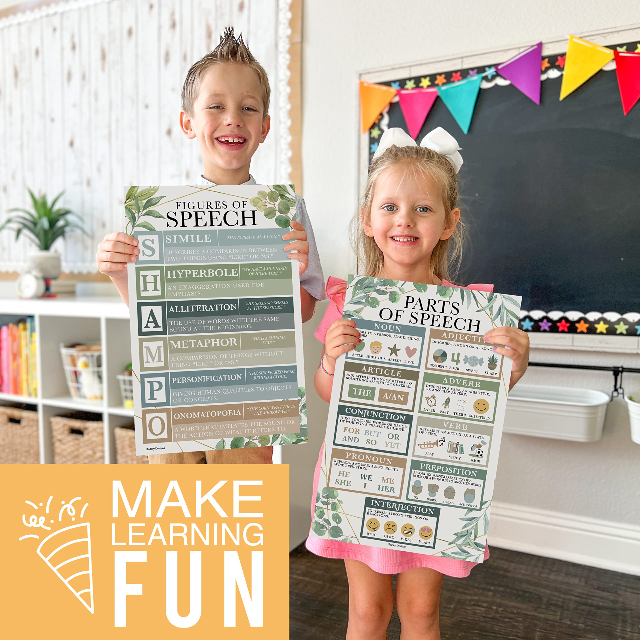 Mua Hadley Designs 4 Greenery Grammar Posters for Language Arts - ELA ...