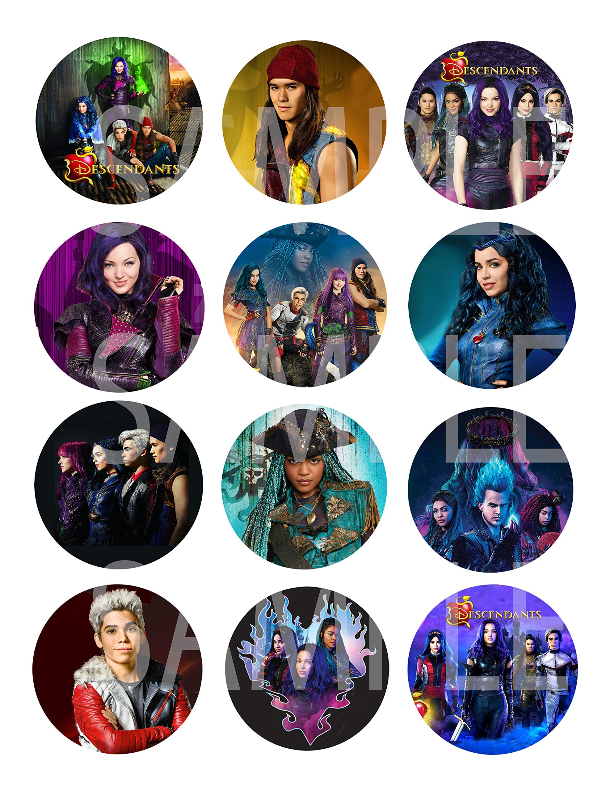 Descendants Stickers, Large 2.5” Round Circle DIY Stickers to Place ...