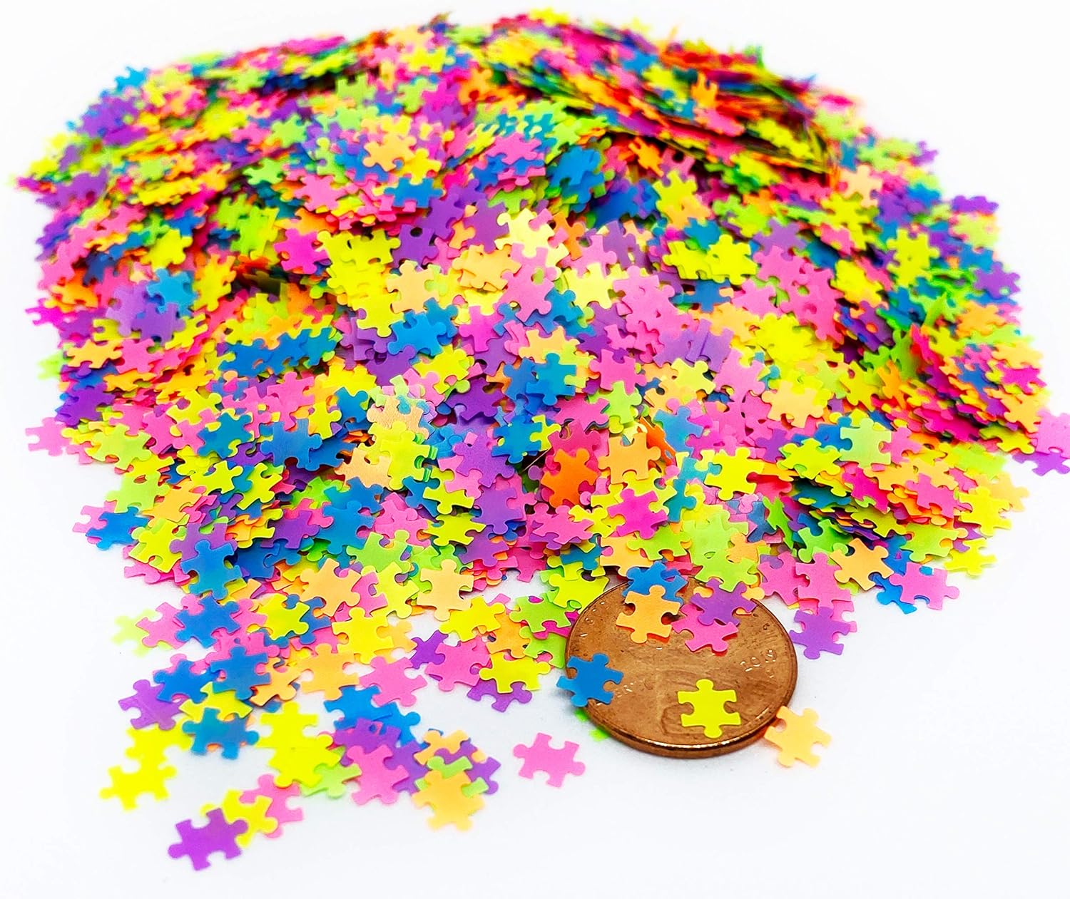 Amazon.com: Autism Inspired Puzzle Shaped Glitter Puzzle Glitter Puzzle ...