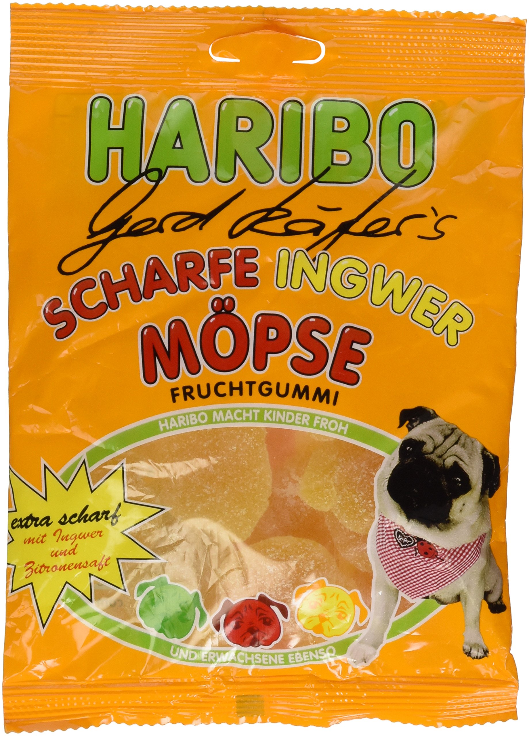 Amazon.com : Haribo Fruchtgummi Moepse (Pugs) extraSOUR 200g : Gummy ...