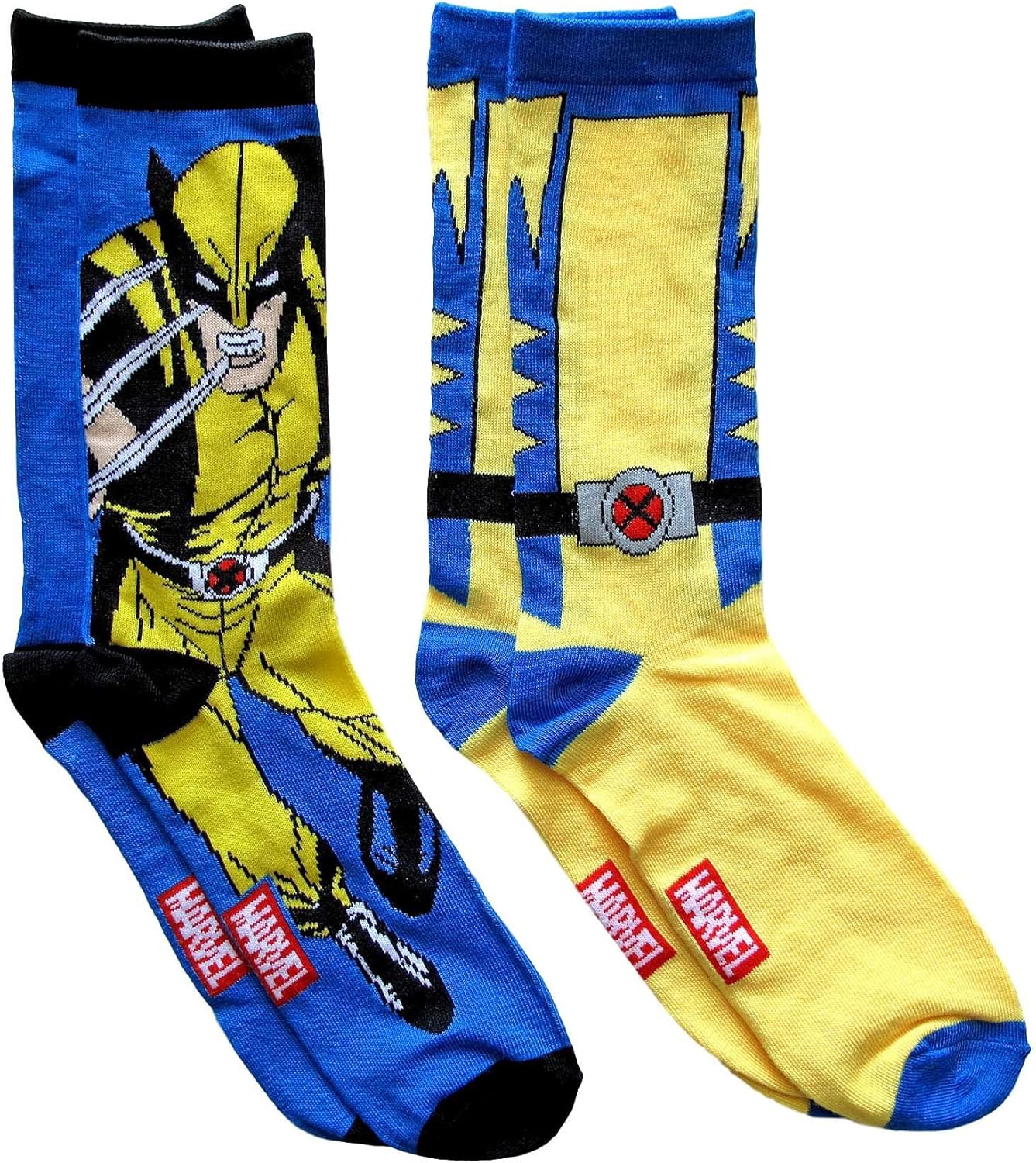 Amazon.com: Hyp Marvel X-Men Wolverine Men's Crew Socks 2 Pair Pack ...