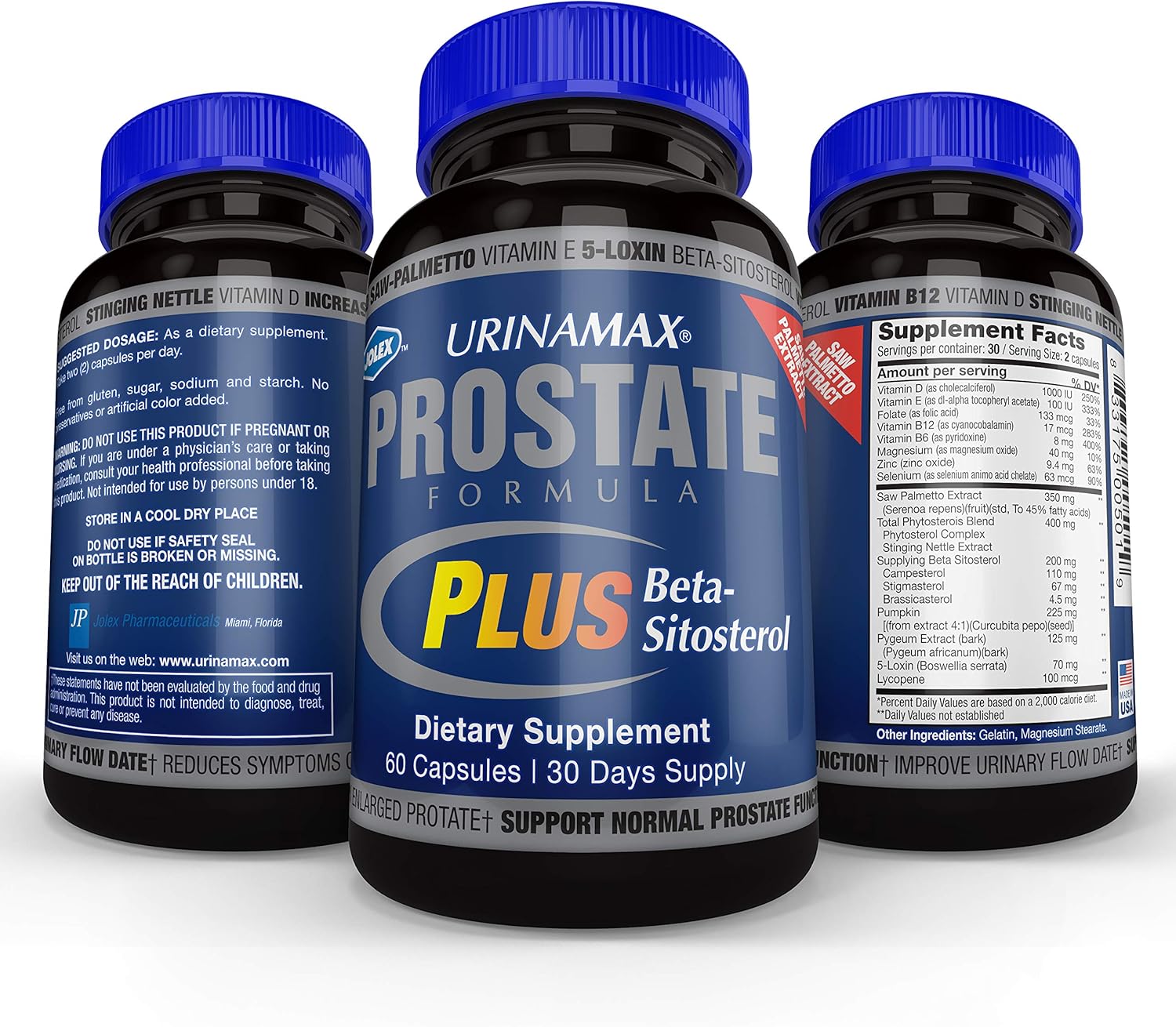 Amazon.com: Jolex Urinamax Prostate Formula Plus Beta-Sitosterol ...