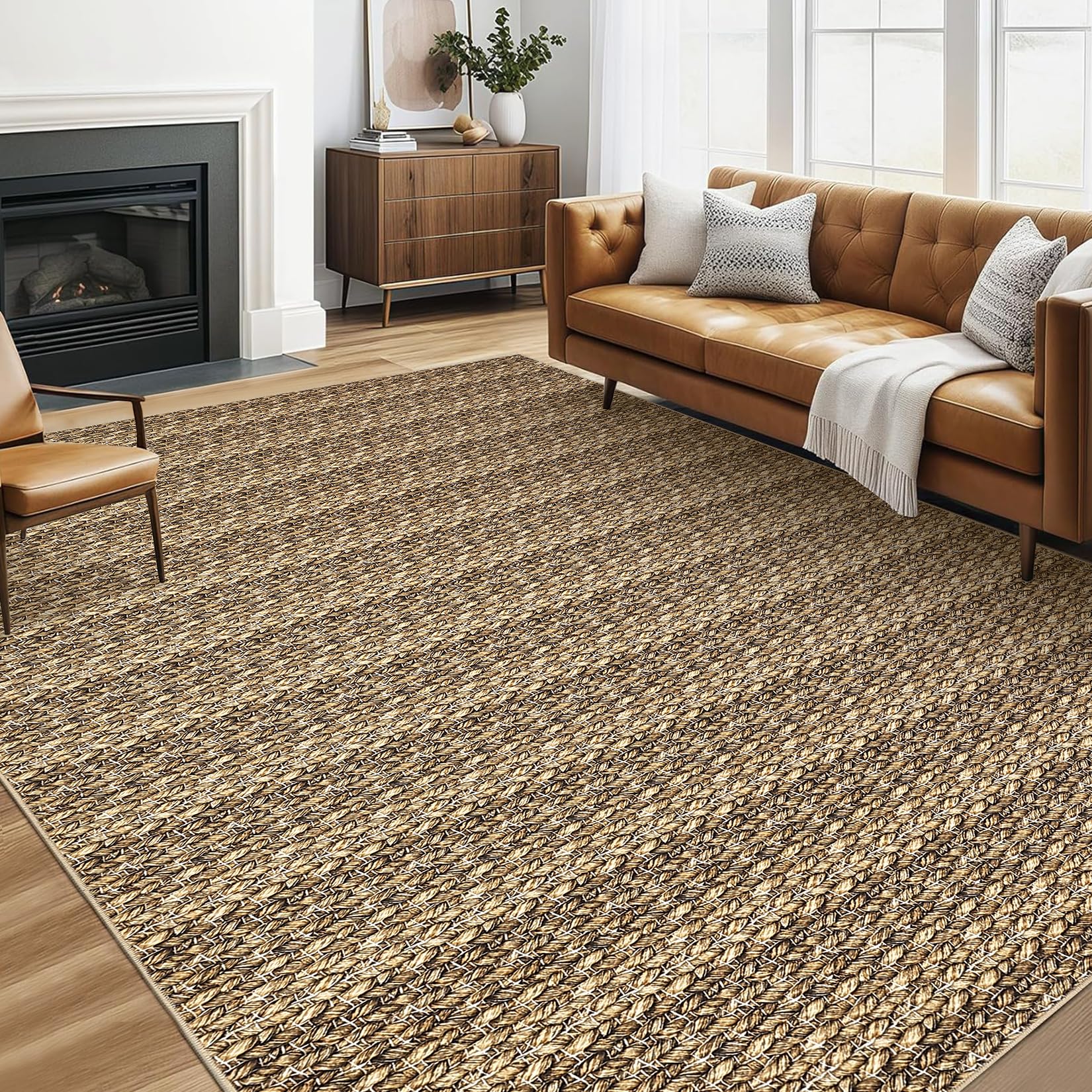 GarveeHome Large Area Rug 9x12 Rugs for Living Room Print Braided Rug ...