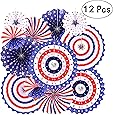 Amazon.com: Independence Day Party Hanging Paper Fans Decorations ...