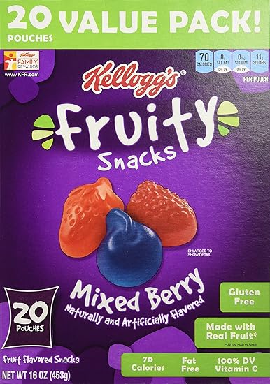 Amazon.com : Kellogg's Fruity Snacks, Mixed Berry, 16 oz : Gummy Candy ...