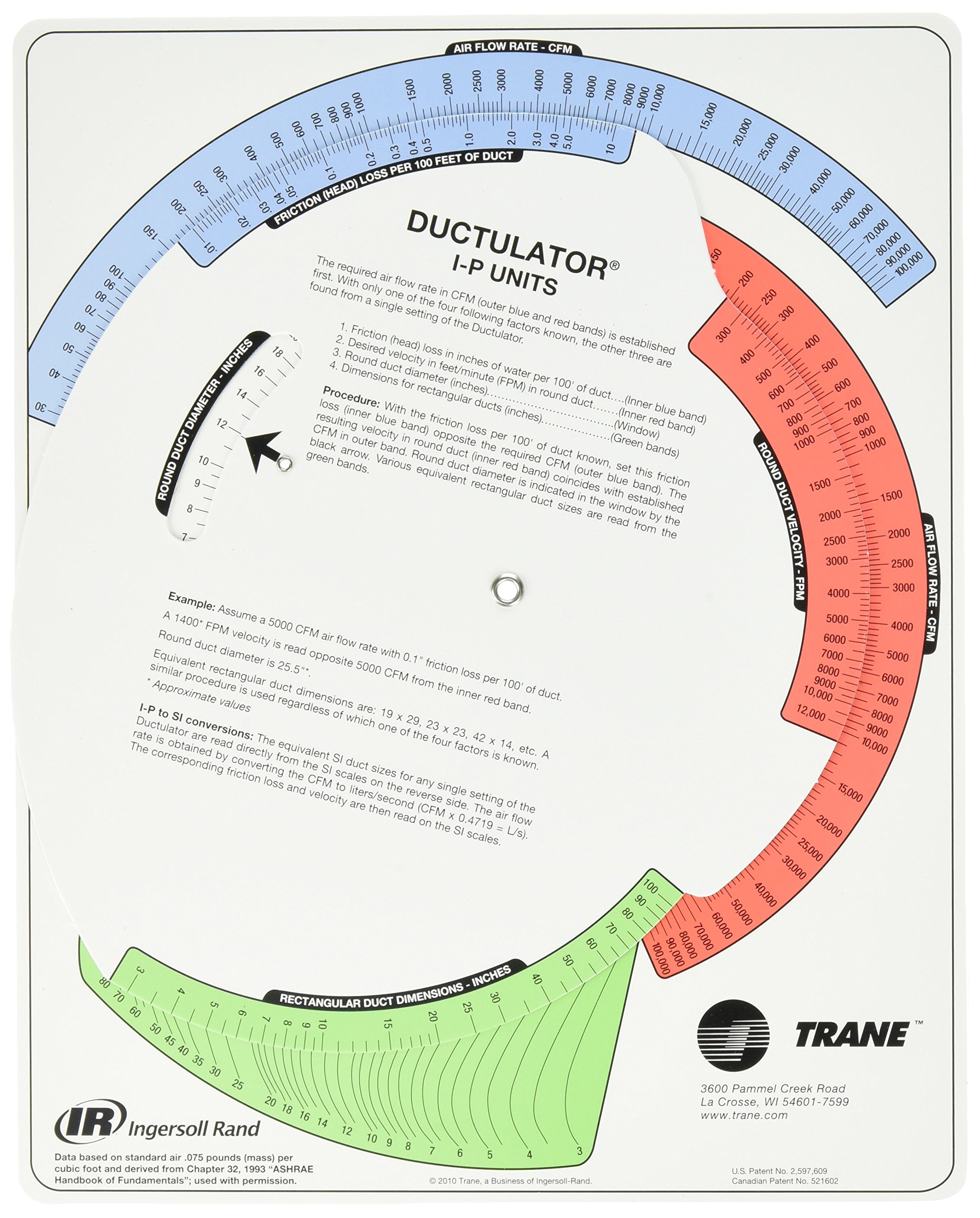Trane Ductulator With Sleeve Duct Sizing Calculator 735090523008 EBay