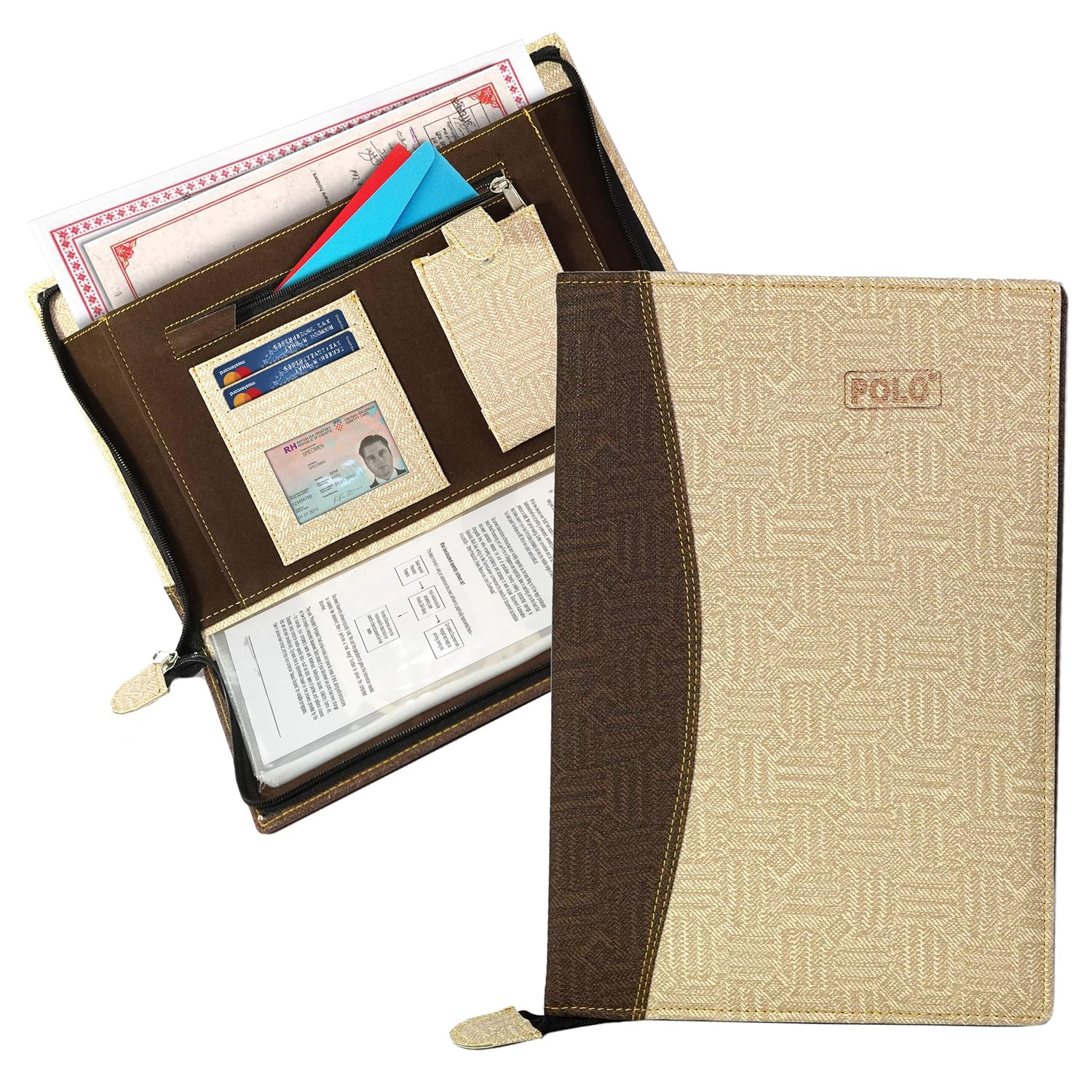 DAHSHA Leather Professional File Folder with 20 Sleeves for File ...