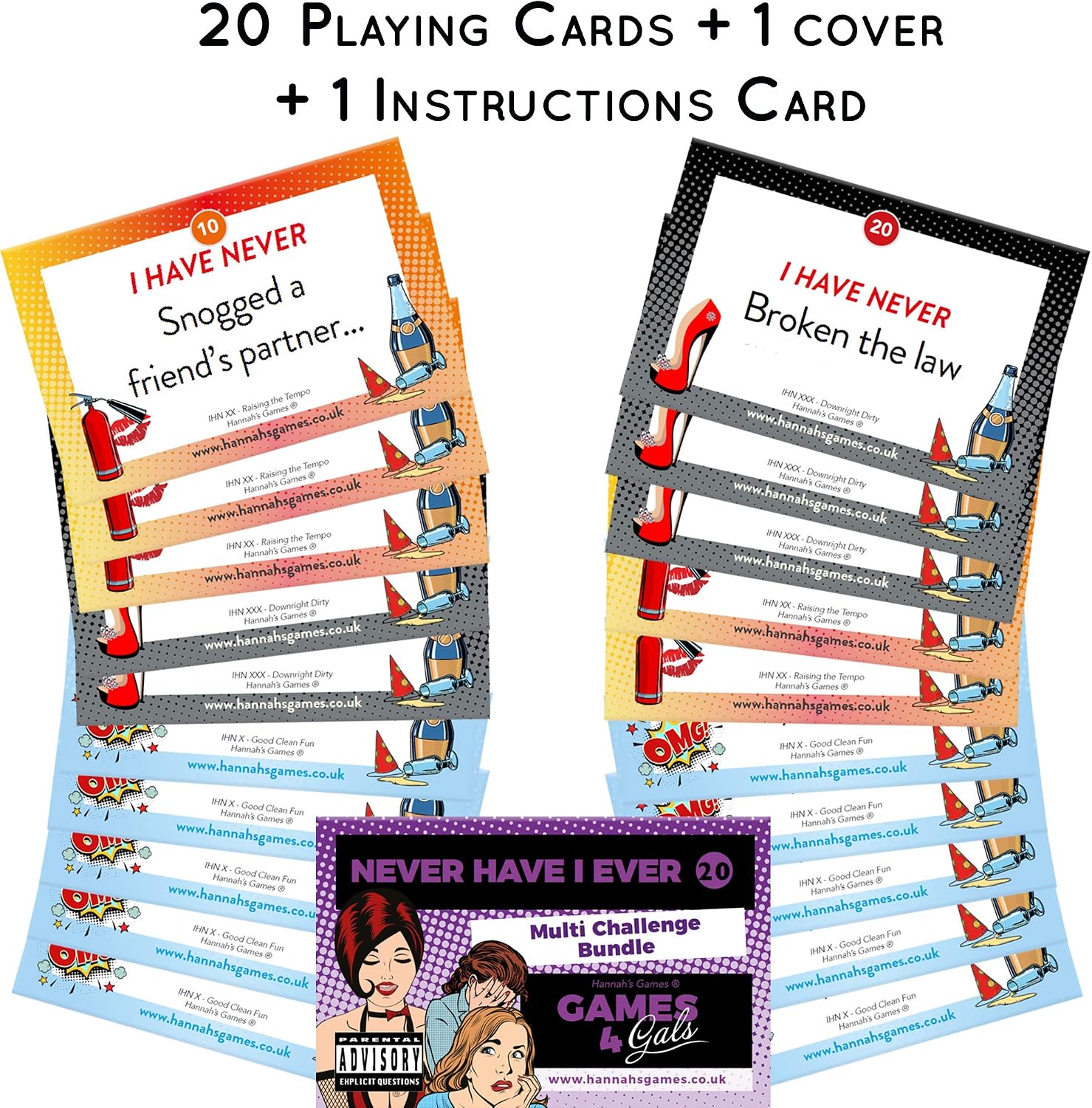 Hannah’s Games Never Have I Ever Card Game Hen Party Games – 20 Multi ...