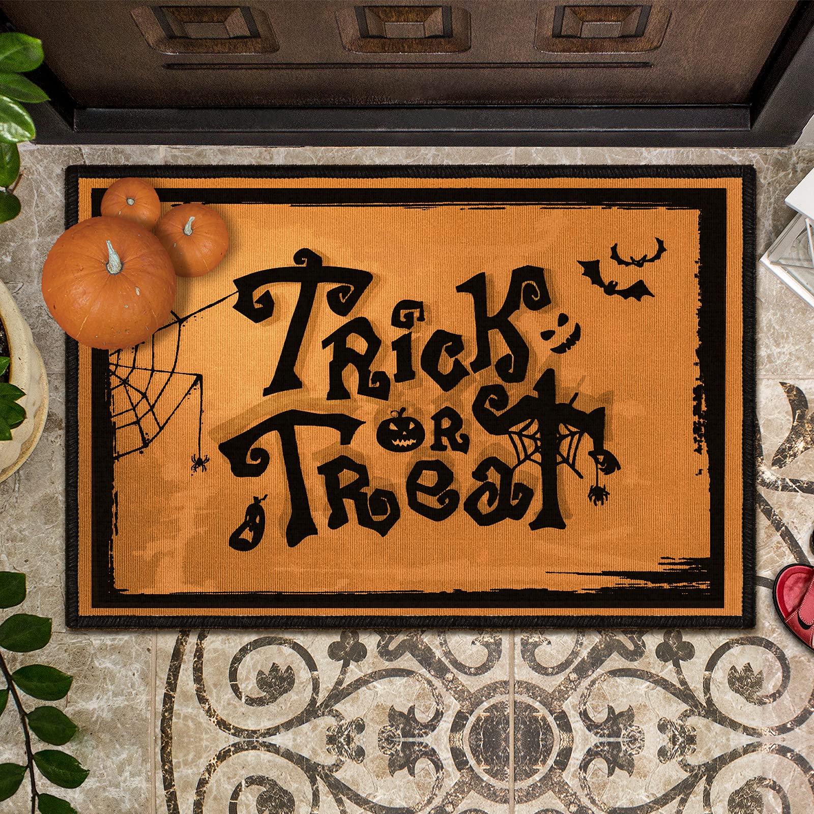 Halloween Door Mat Outdoor Trick or Treat Doormat Rubber Non Slip ...