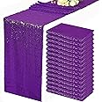 Amazon.com: 15 Pack Purple Table Runner Sequin Table Runner Sparkly Metallic Sequin Runner ...