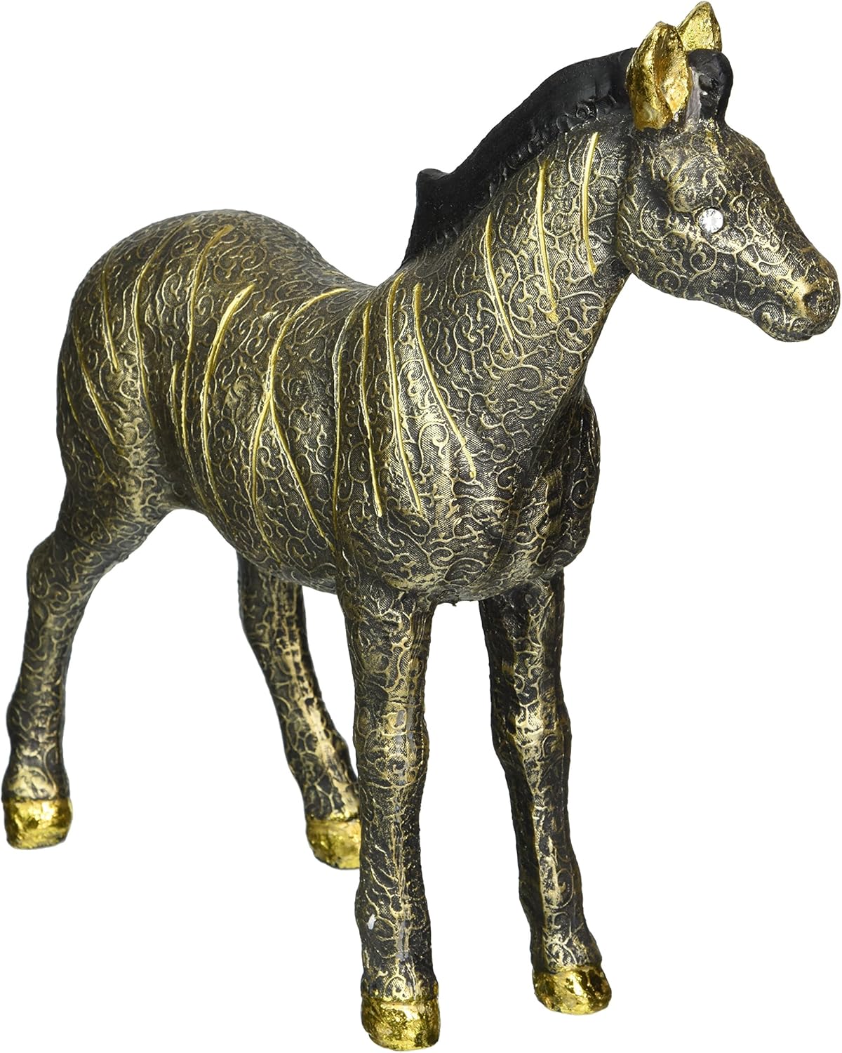 Amazon.com: Zebra Collectible Art Piece Statue Gold Color Animal ...