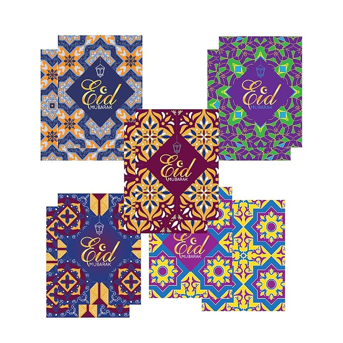 Buy Eid Greeting Cards - 10 Pack - Premium Card Stock - With White ...