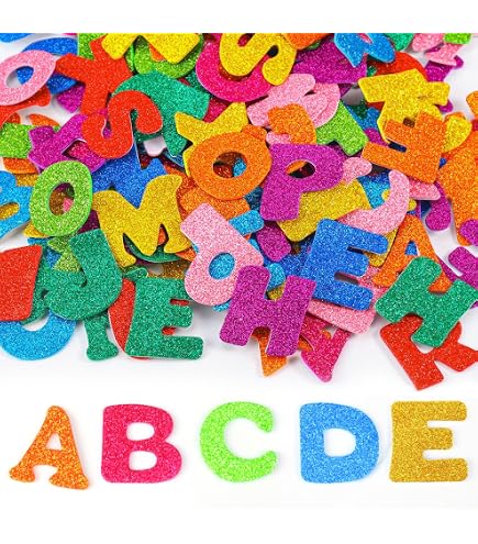 1100Pcs Foam Stickers Letter Shapes Stickers For Kids,Felt Stickers For ...