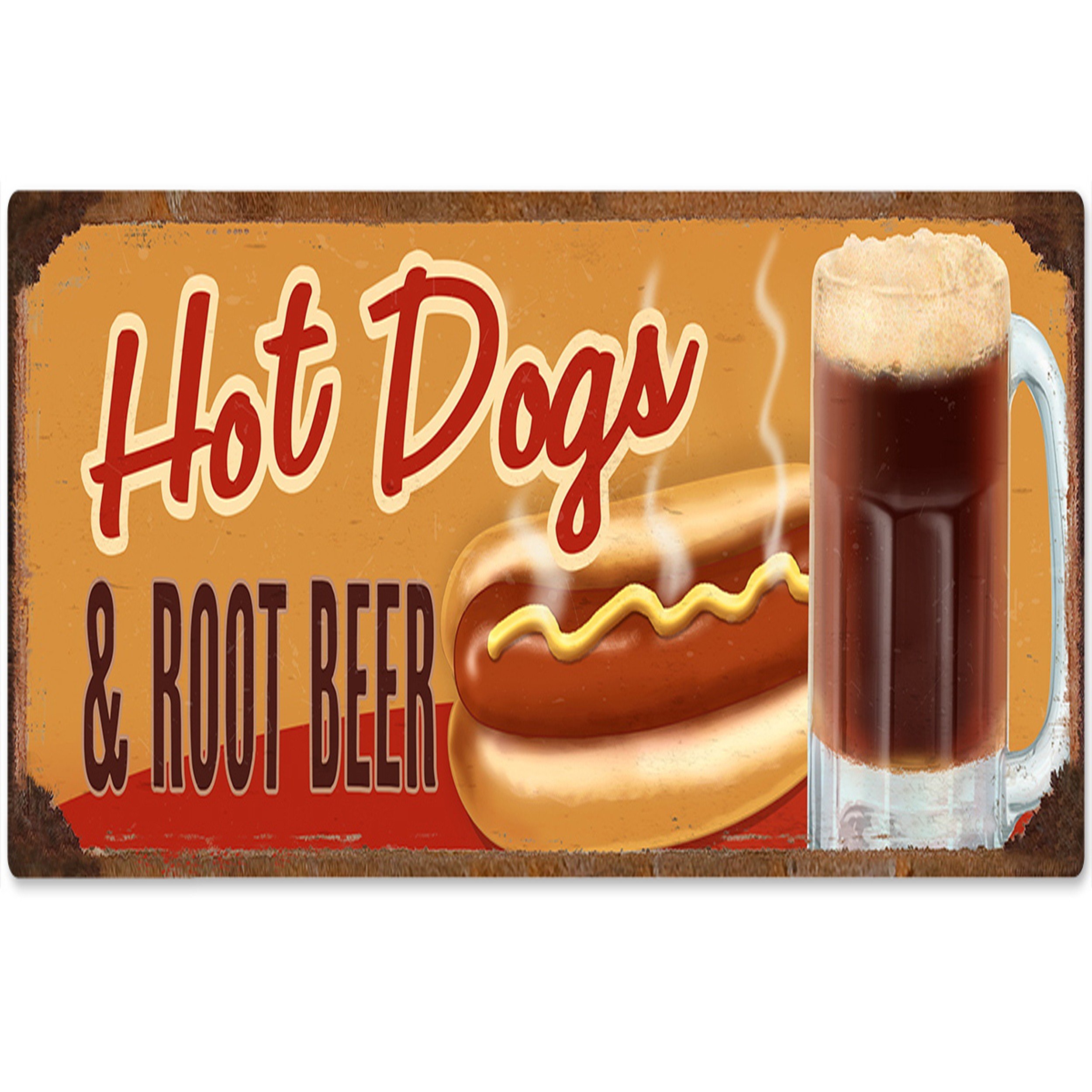 Buy Sehaz Artworks Hot Dog Root Beer Rectangular Wall Sign Wooden