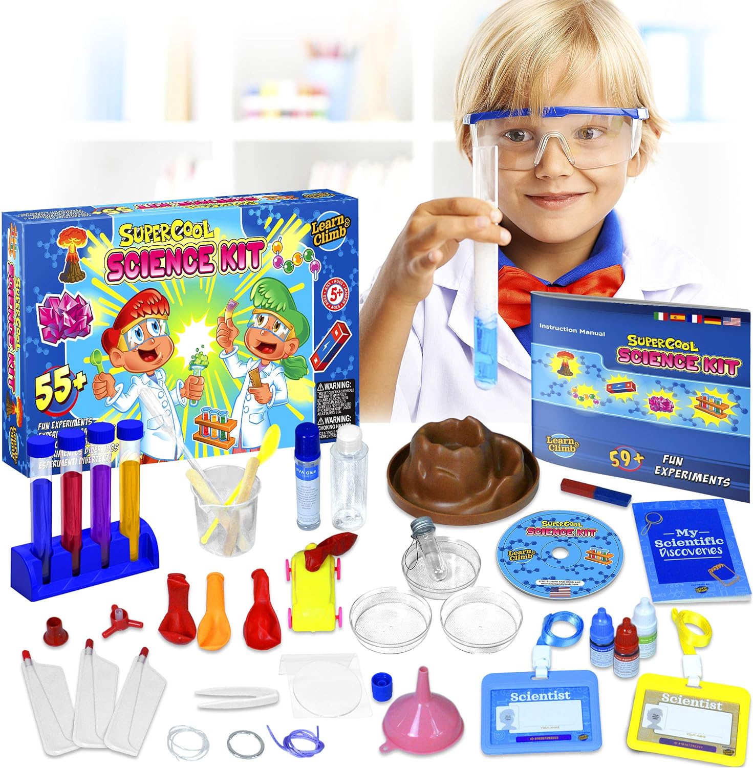 Learn & Climb Science Kit for Kids – Set Includes Over 65 Science ...