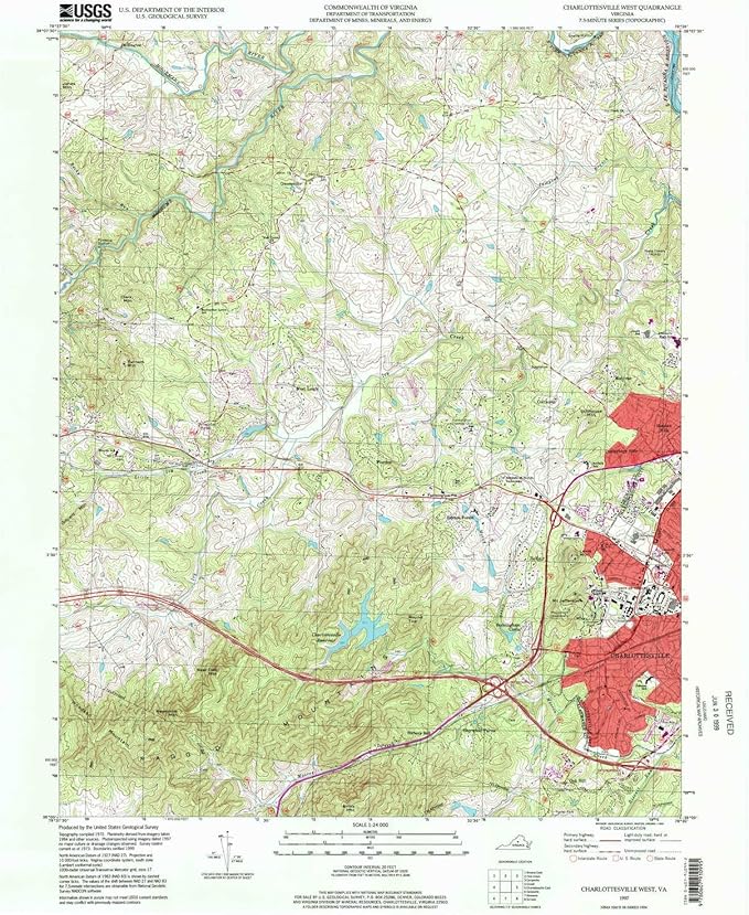 Amazon.com : YellowMaps Charlottesville West VA topo map, 1:24000 Scale ...