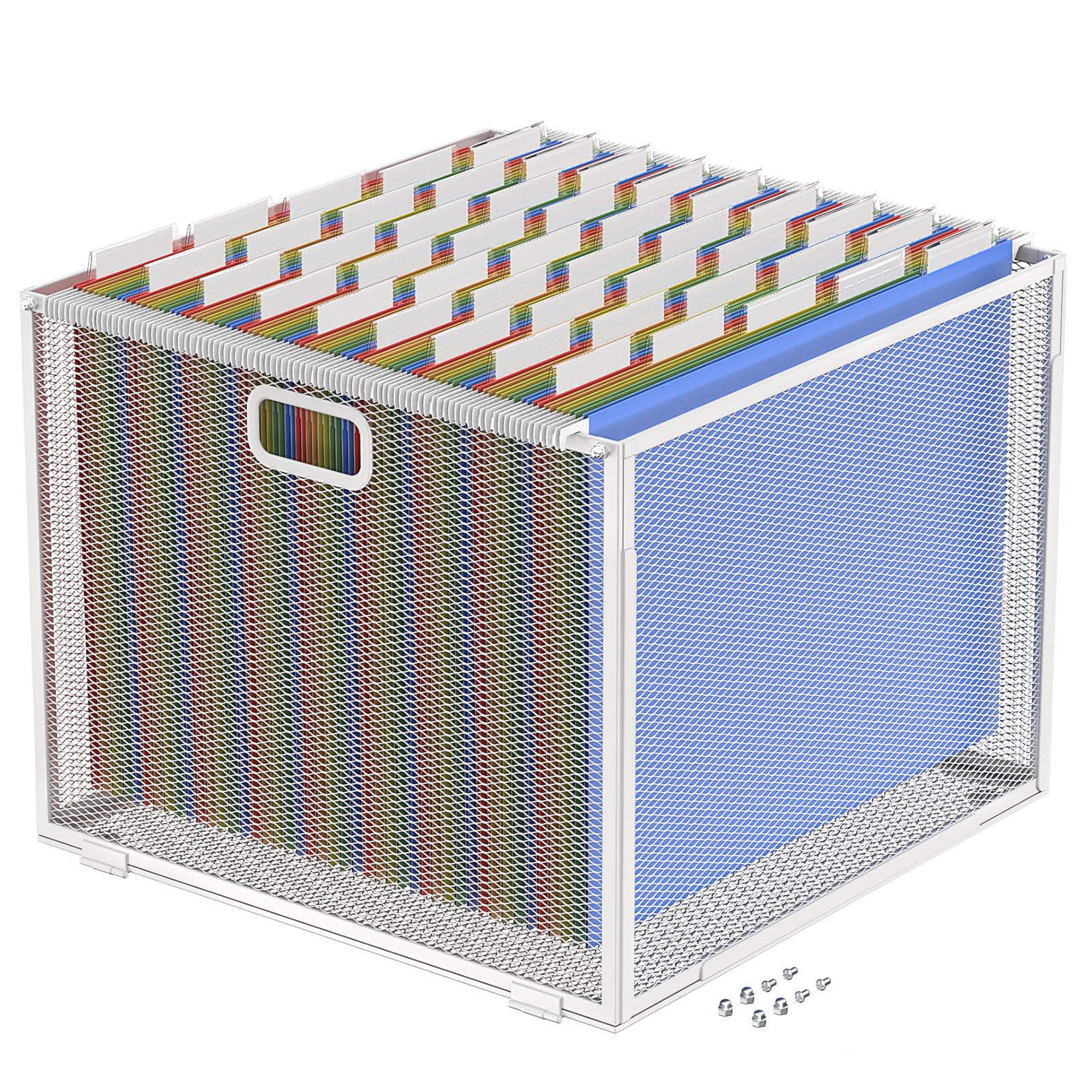 Oterri Hanging File Organizer, Metal File Organizer, Portable Desktop ...