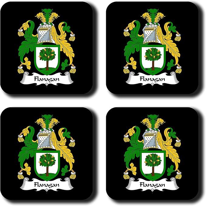 Amazon.com | Flanagan Coat of Arms/Family Crest Coaster Set, by Carpe ...
