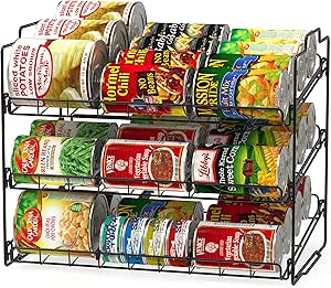 Amazon.com: DecoBros Supreme Stackable Can Rack Organizer, Black : Home ...