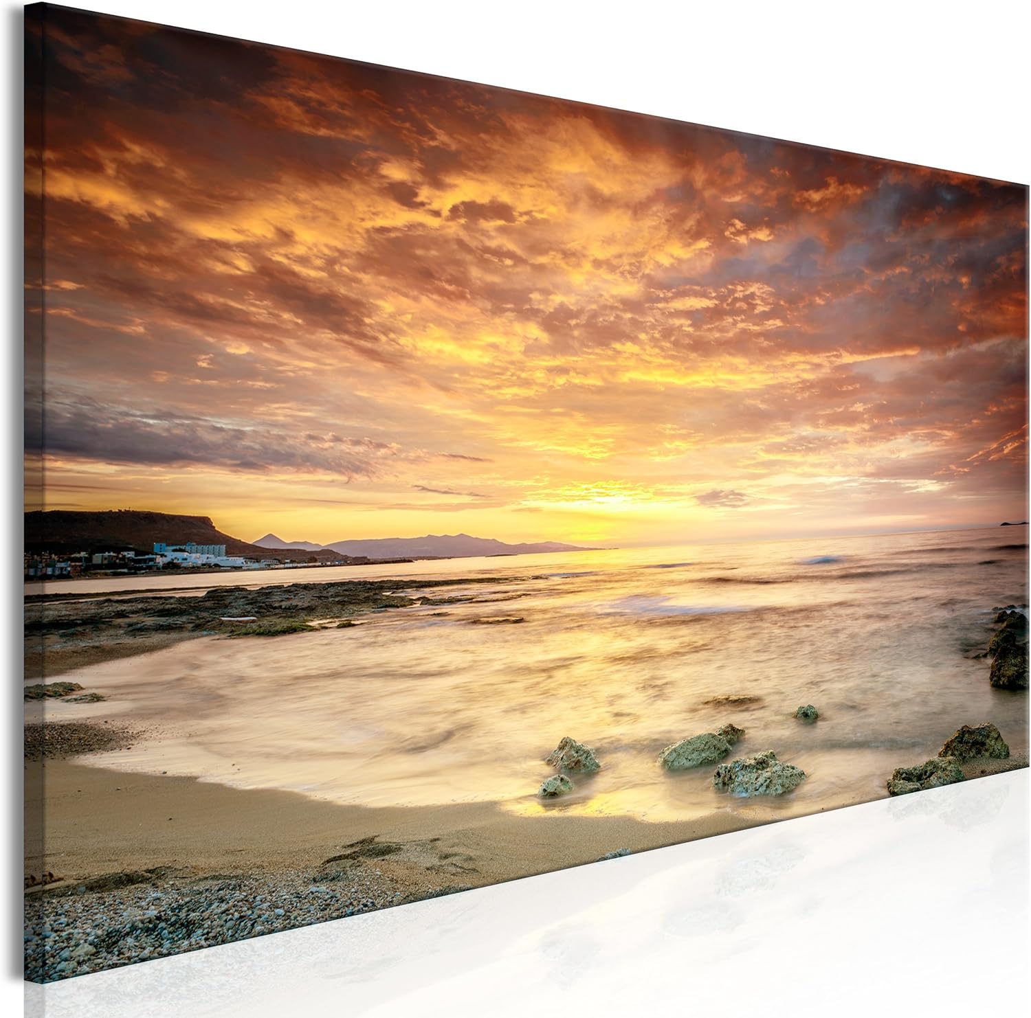 decomonkey Bilder Strand Meer 120x40 cm 1 Teilig Leinwandbilder Bild auf Leinwand Vlies Wandbild ...