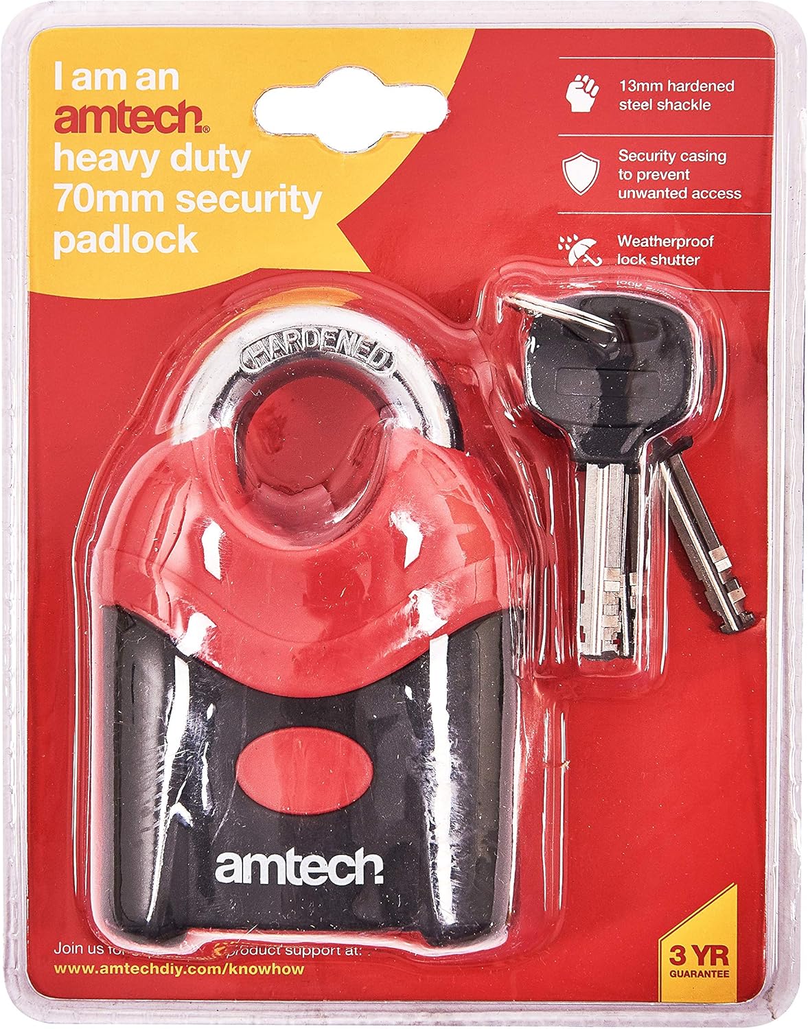 Amtech T0740 Heavy Duty Security Padlock, 70 mm – BigaMart