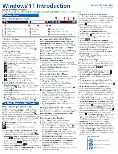 Windows 11 Quick Reference Training Tutorial Guide (Cheat Sheet of ...