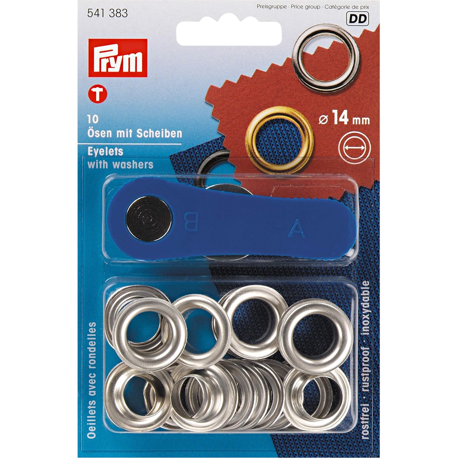 Prym Eyelets with Washers, Brass, Silver, 14mm: Amazon.co.uk: Kitchen ...