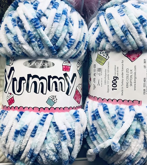 King Cole Yummy Chunky Supersoft Knitting Yarn 100g (Aqua 2225): Amazon ...