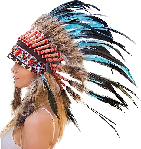 Penacho de Indio | Penacho de Americano Nativo | Plumas Turquesa ...